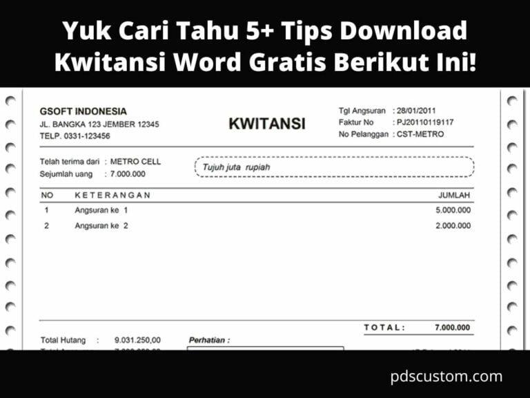 Yuk Cari Tahu 5+ Tips Download Kwitansi Word Gratis Berikut Ini!